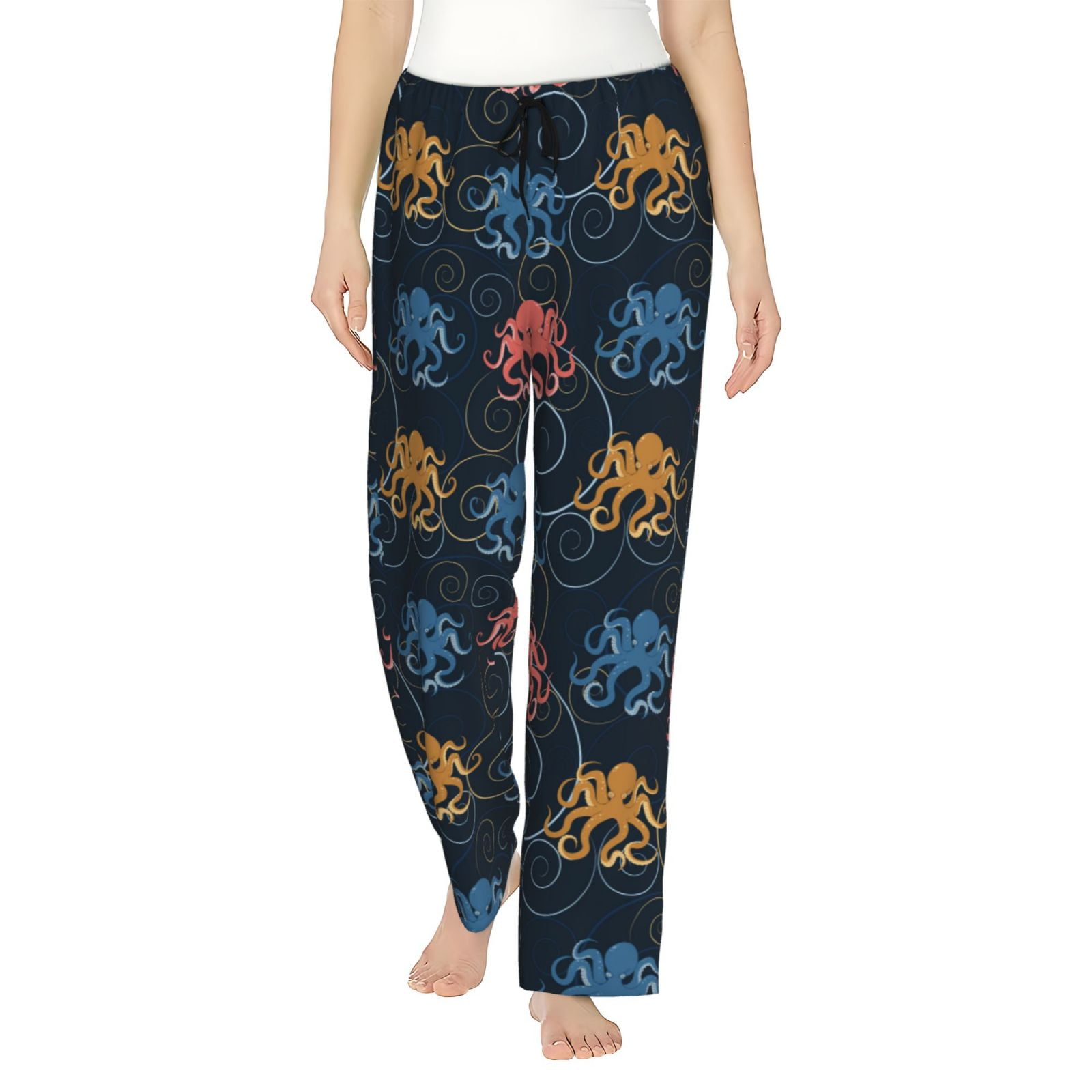 Gaeub cartoon doodle octopus Print Soft Pajama Pants for Women, Wide ...