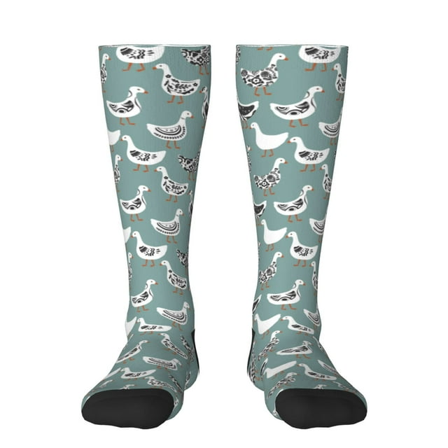 Gaeub cartoon geese Printed Design Socks Stretchy High Tube Socks for ...