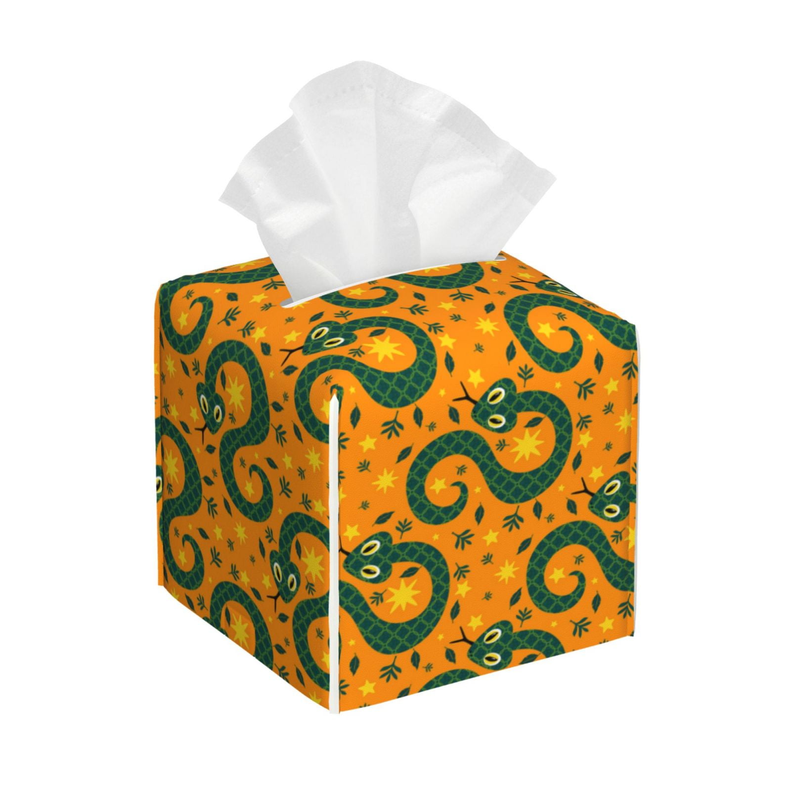Gaeub cartoon snake Print Leather Tissue Box Cover Square,Tissue Holder ...
