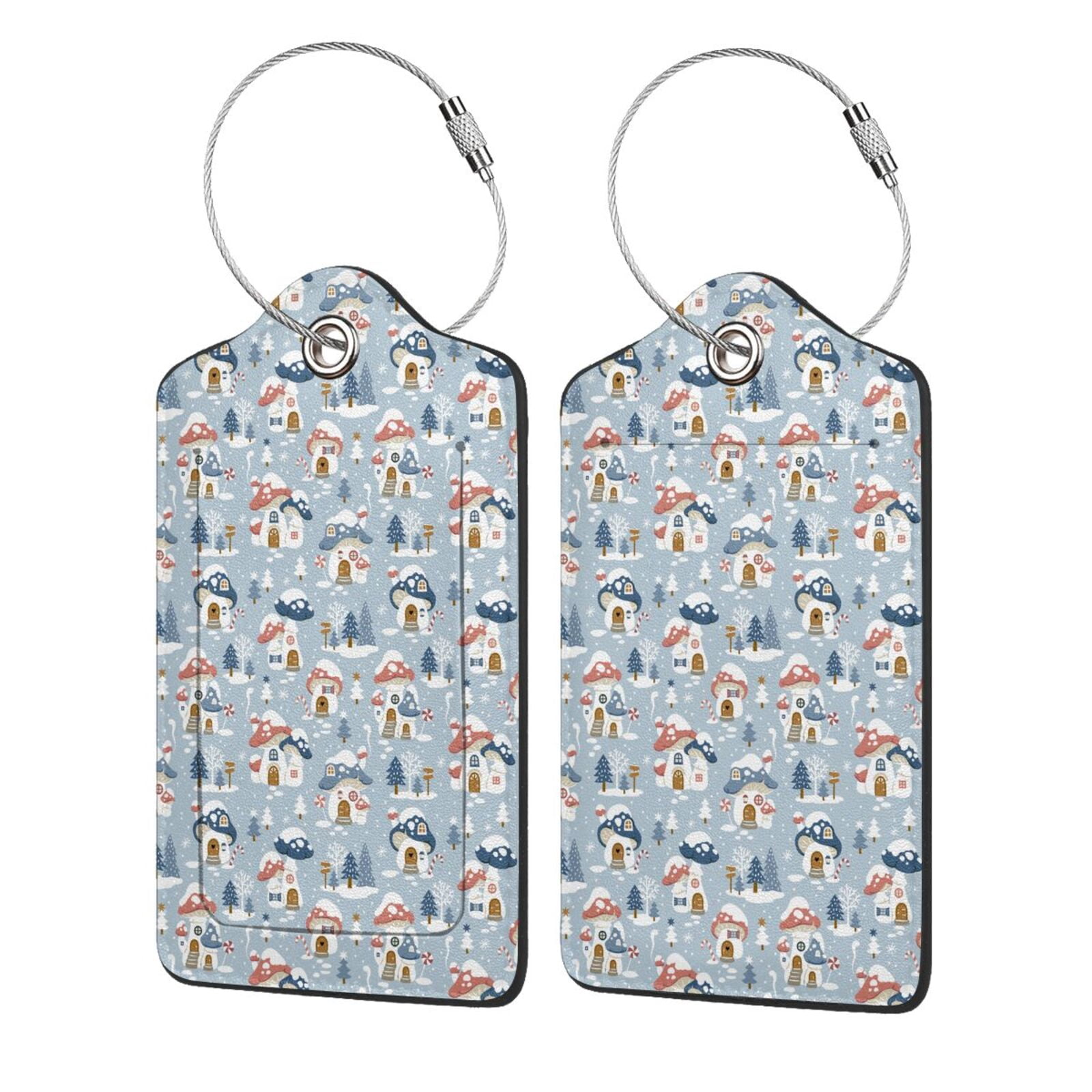 Gaeub cute Mushroom Village Print Luggage Tag for Suitcase, Travel ...
