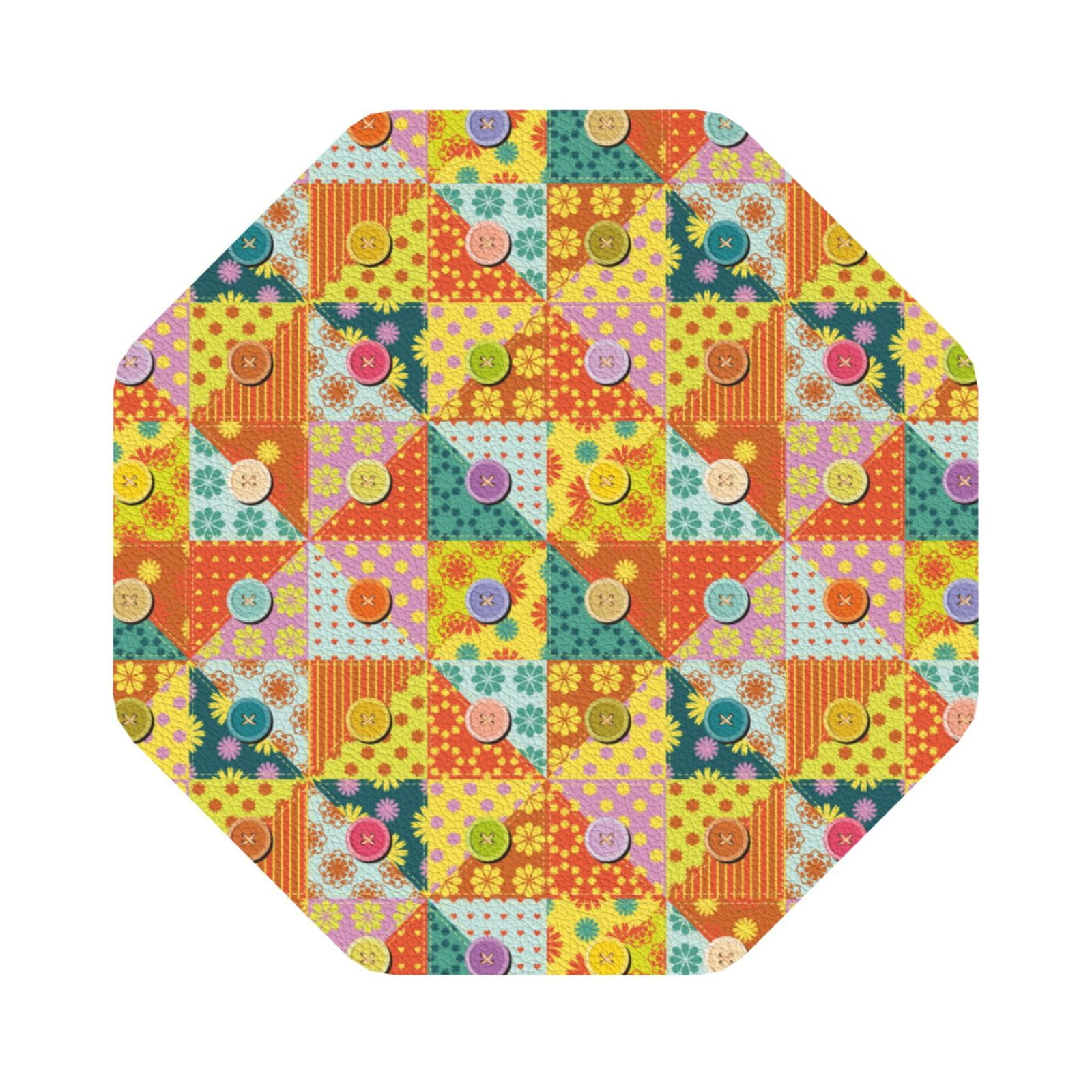 Gaeub different patchwork Print 6 Pcs Leather Coasters for Drinks ...