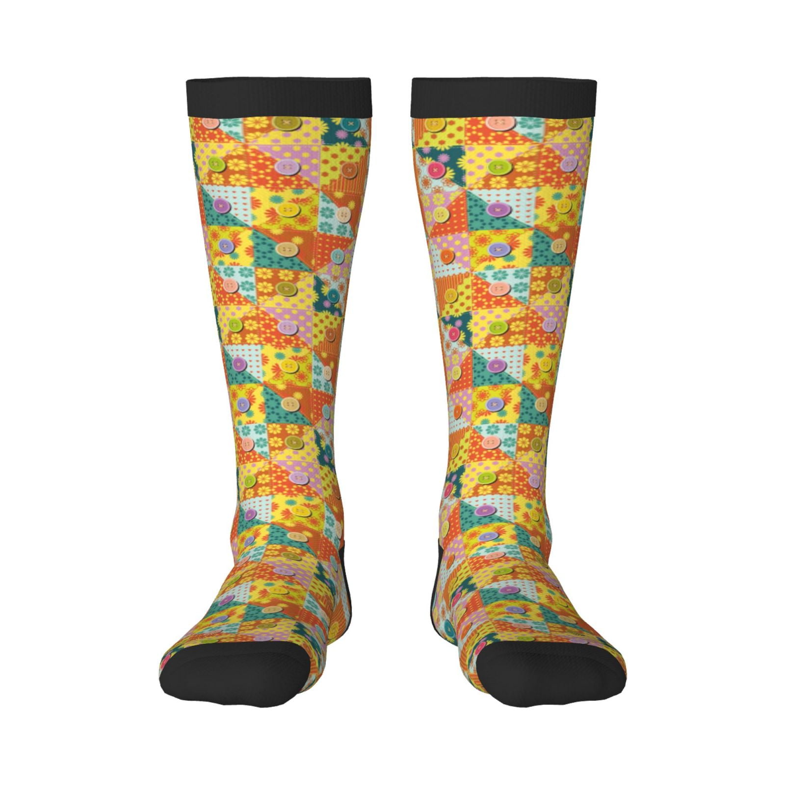 Gaeub different patchwork Printed Design Socks Stretchy High Tube Socks ...