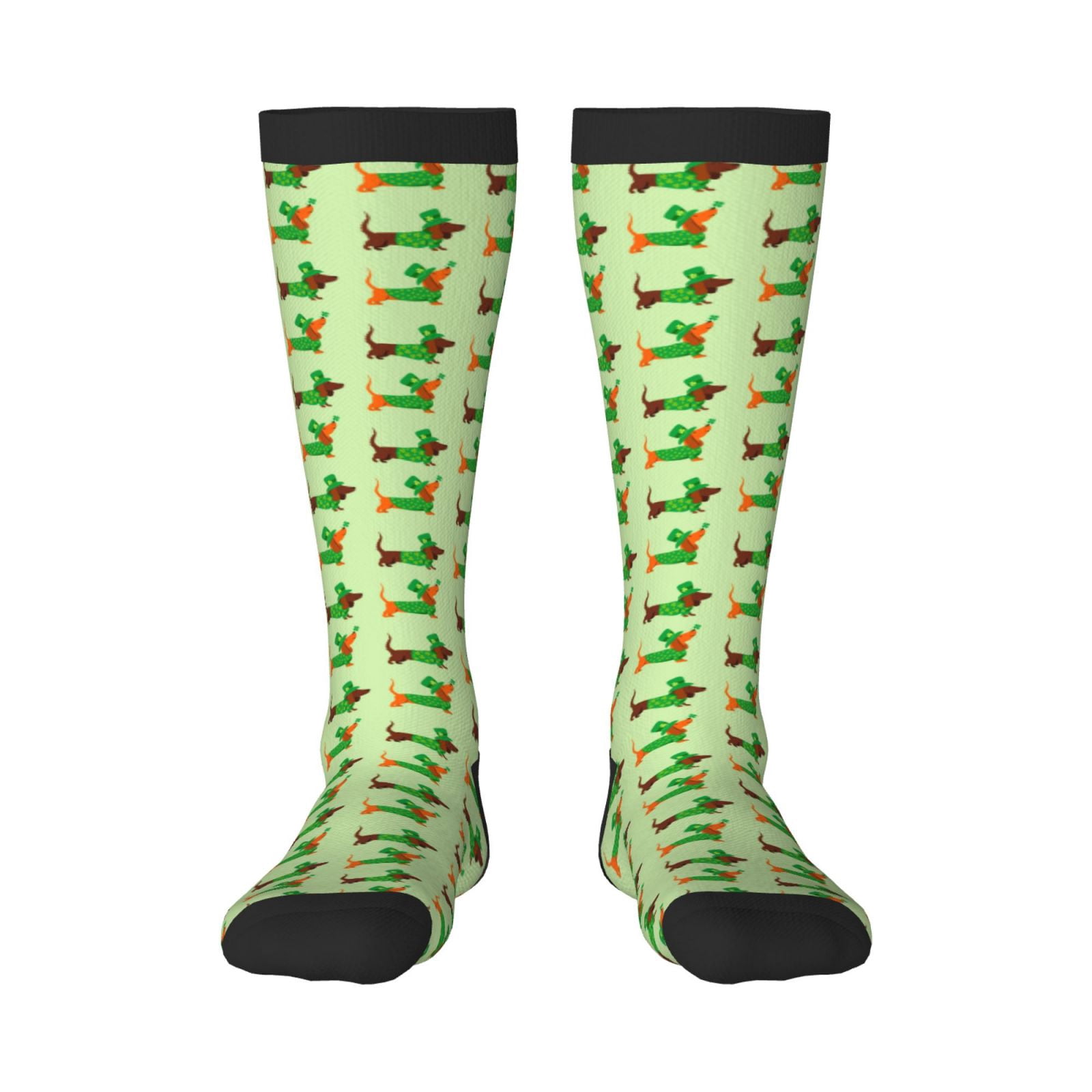 Gaeub dogs St Patrick's Day Printed Design Socks Stretchy High Tube ...