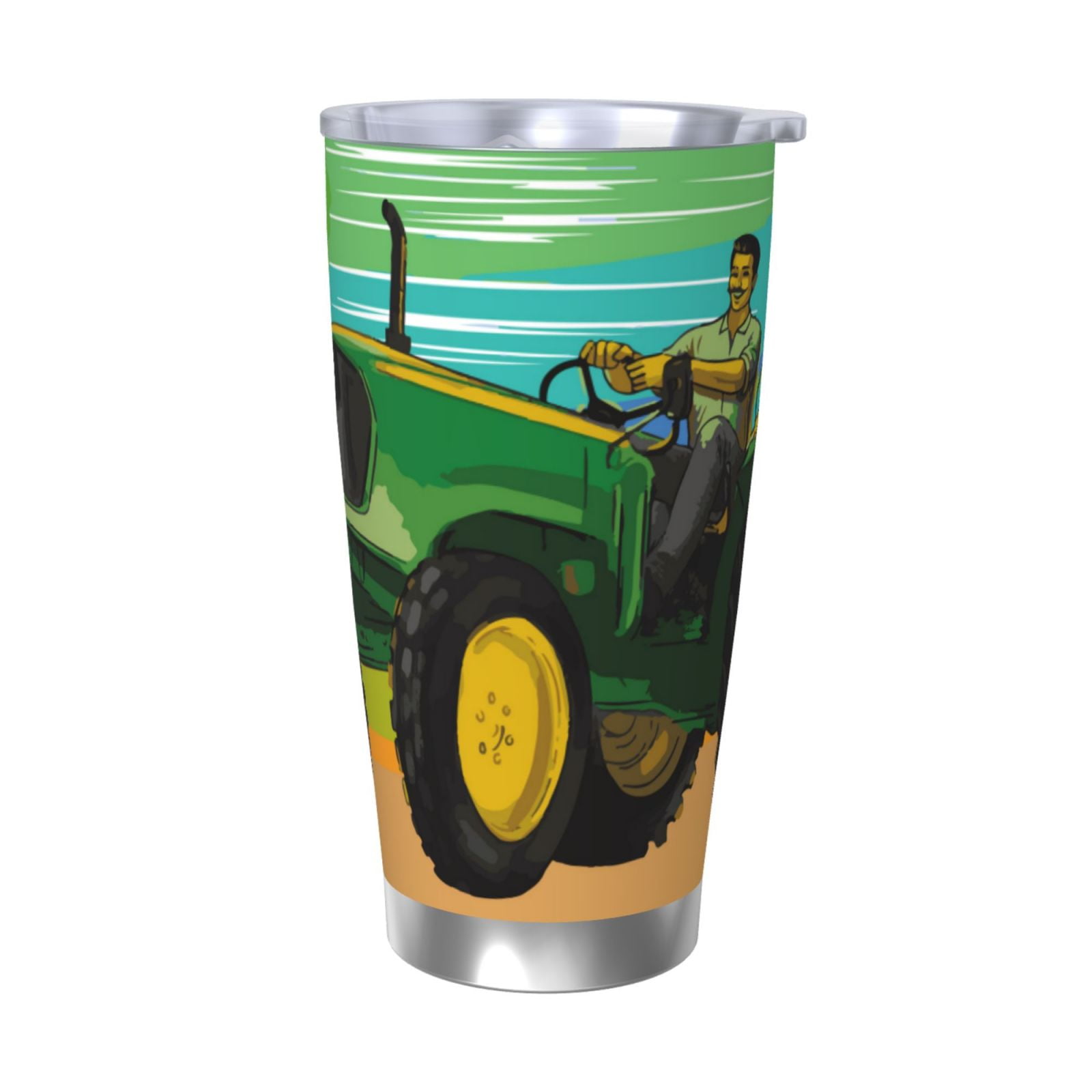 Gaeub farmer working with tractor at field Print 20-Ounce Stainless ...