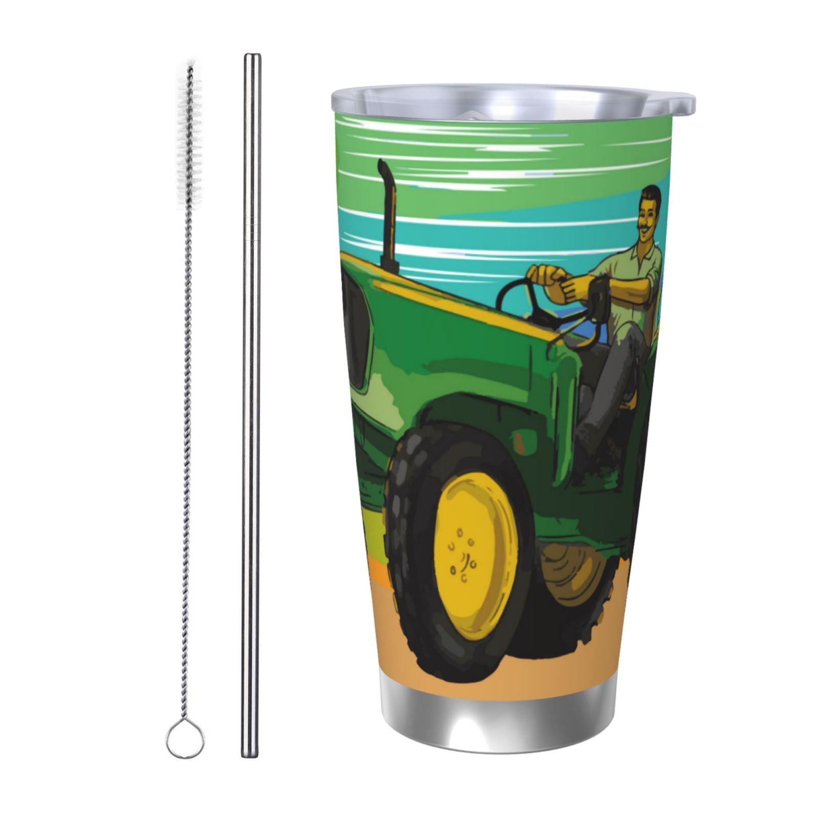 Gaeub farmer working with tractor at field Print 20-Ounce Stainless ...