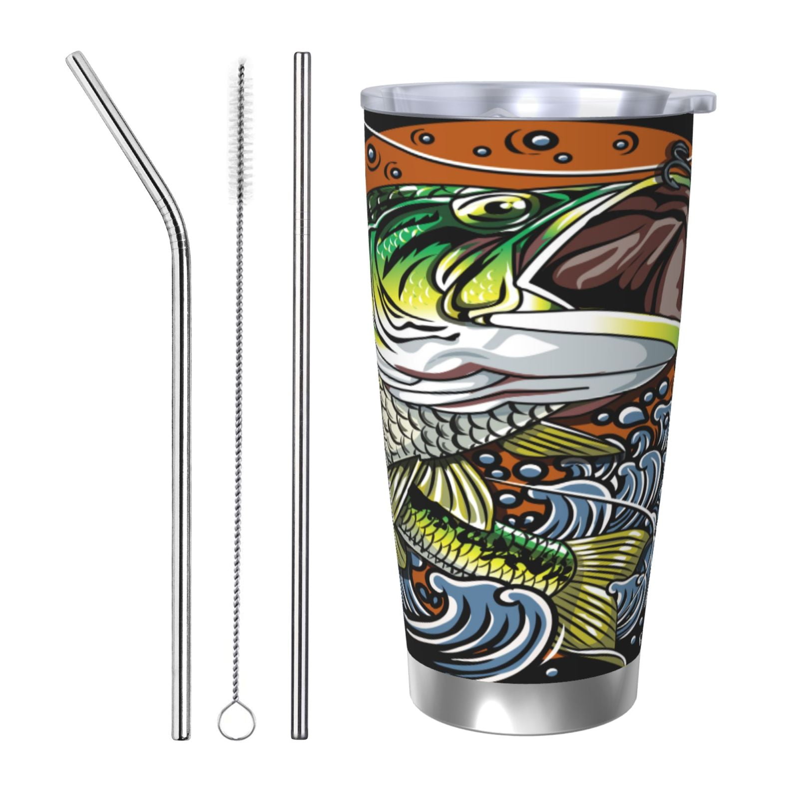 Gaeub fishing bass Print 20-Ounce Stainless Steel Car Cup,Tumblers Cups ...
