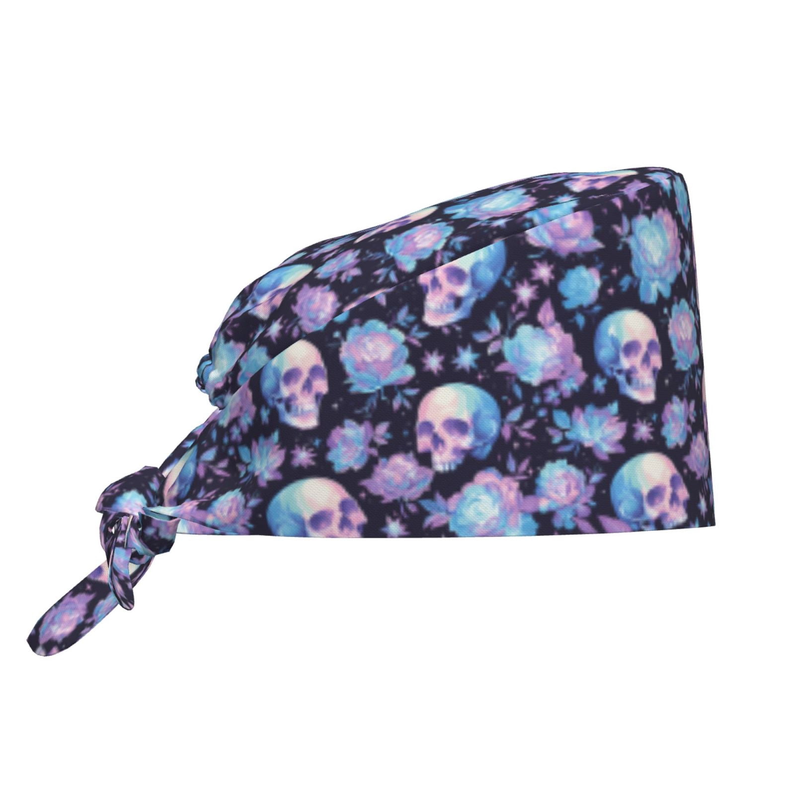 Gaeub flower Skull in starry sky Print Cleaning Working Cap,Unisex ...