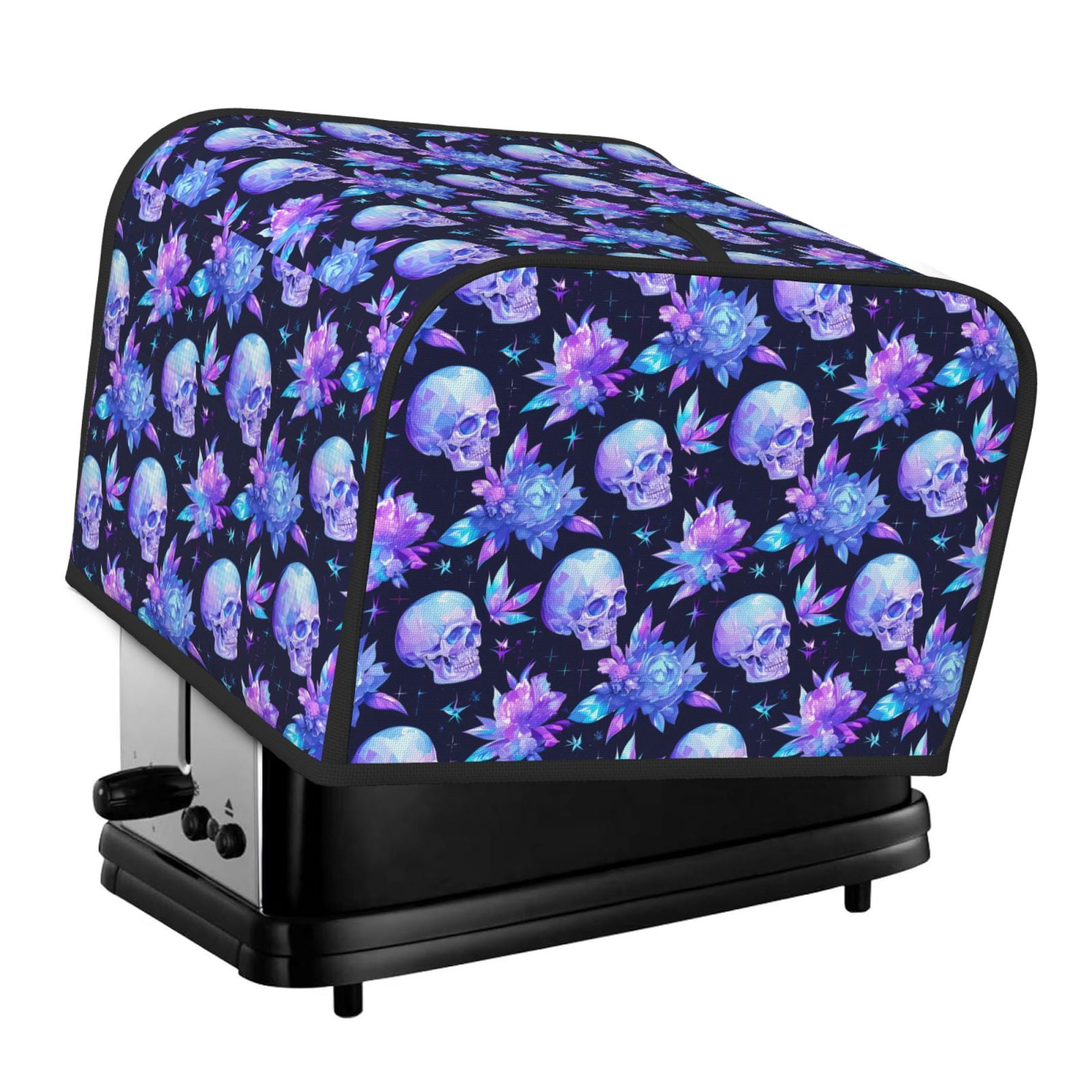 Gaeub flower starry sky Skull Print 4 Slice Toaster Cover,Bread Machine ...
