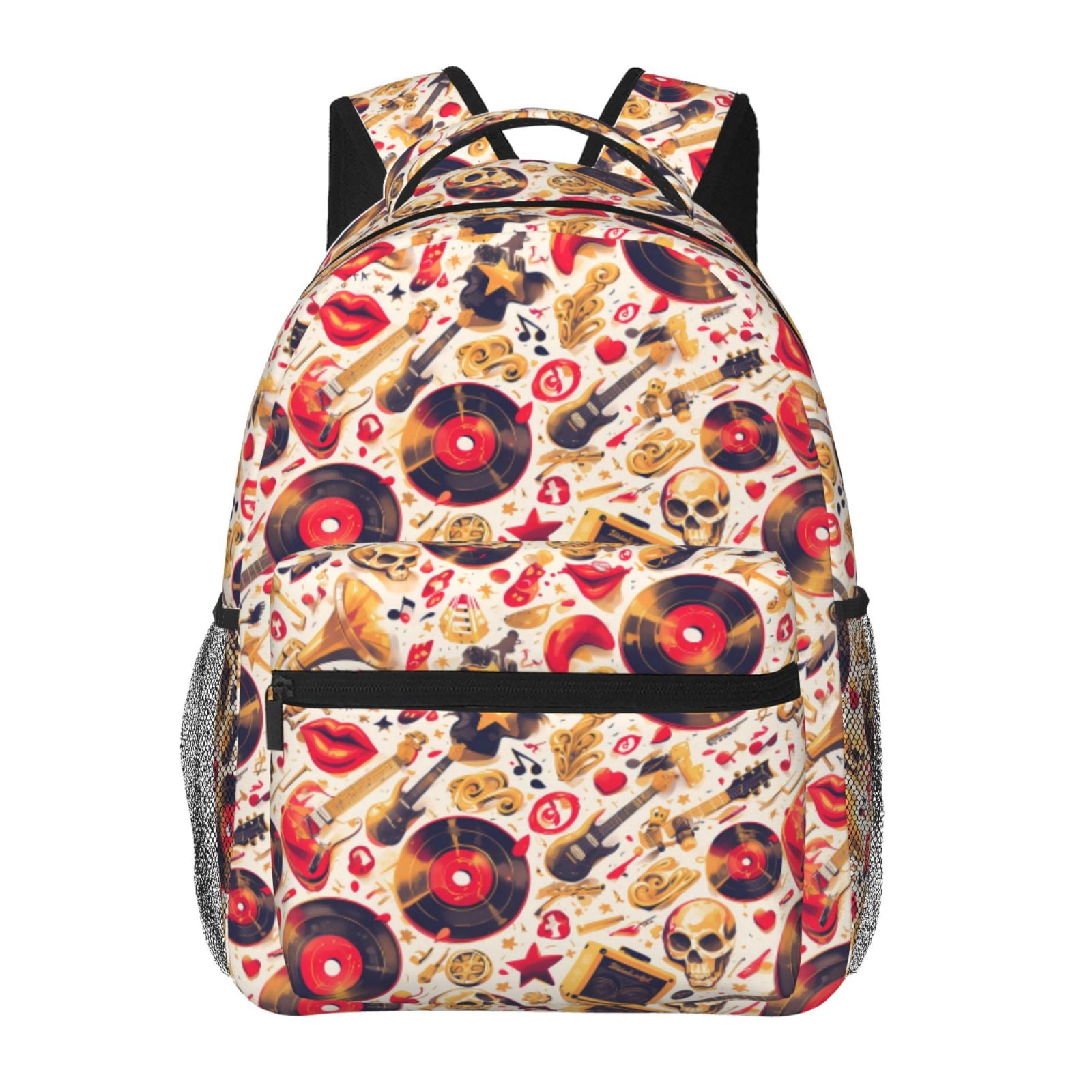 Gaeub gold Skull Guitar record Ergonomic Lightweight Laptop Backpack ...