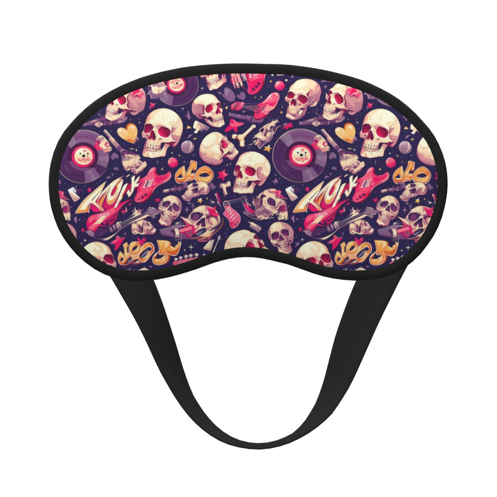 Gaeub music Skull record Guitar Printed Sleep Mask, Eye Masks for ...