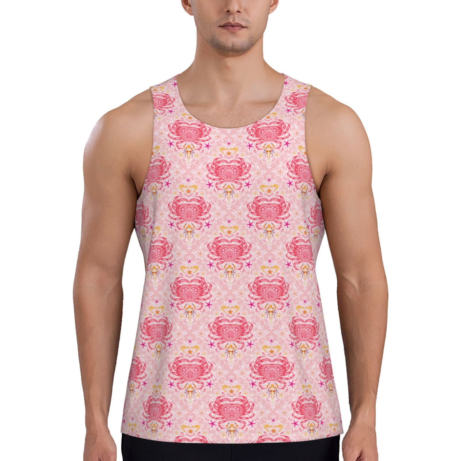 Gaeub pink crustaceans Print Men's Workout Tank Top , Casual Soft ...