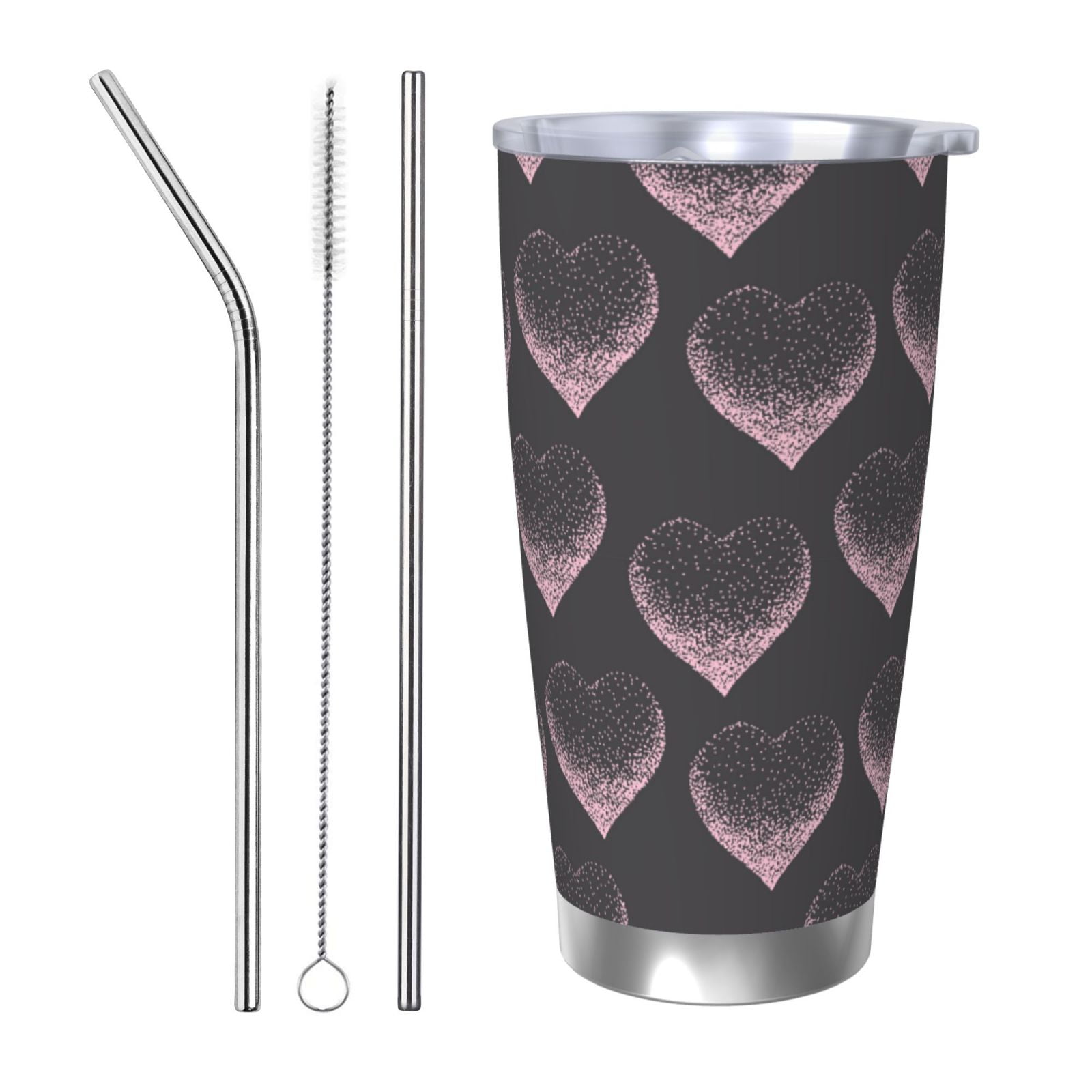 Gaeub pink hearts Print 20-Ounce Stainless Steel Car Cup,Tumblers Cups ...