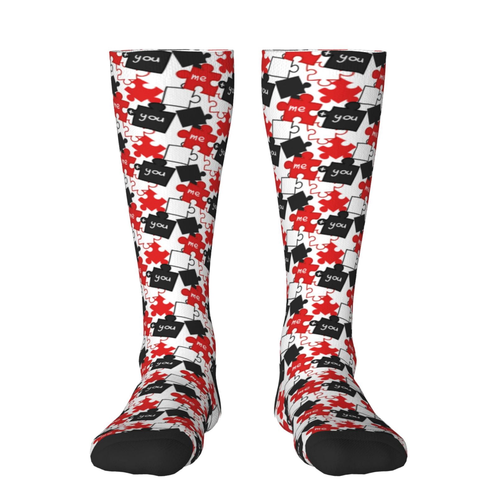 Gaeub puzzle elements with the words me you Printed Design Socks ...
