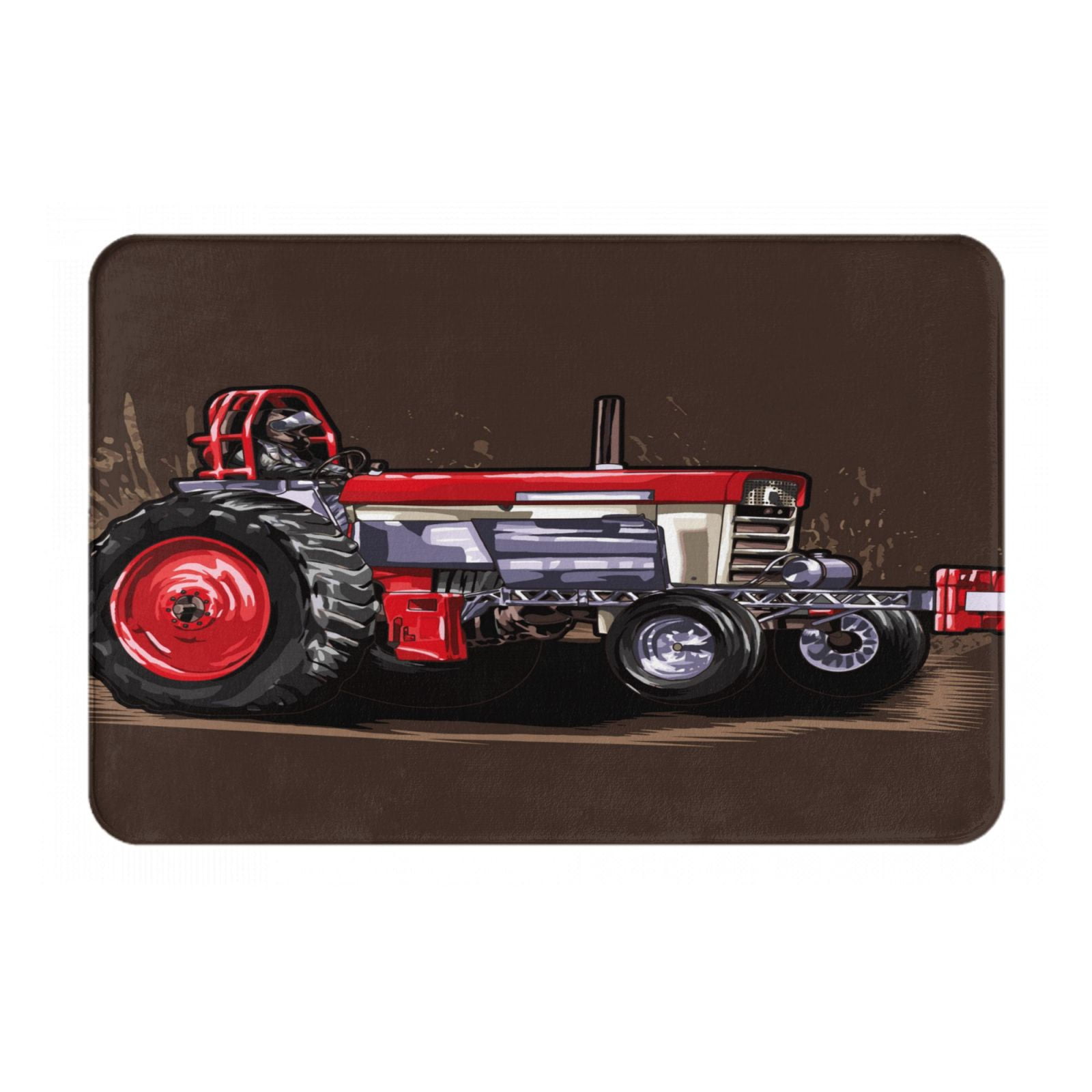 Gaeub red tractor Print Door Mat with Heavy Duty Backing,Welcome Mats ...