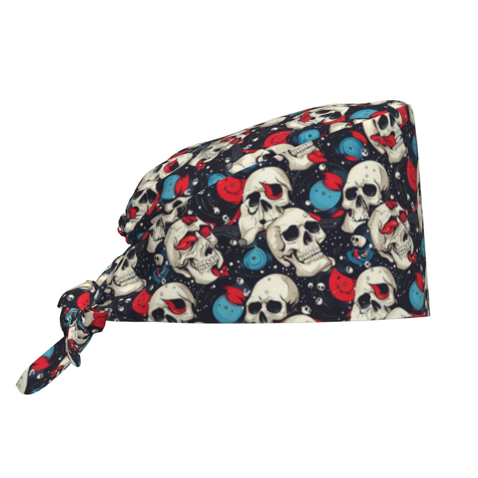 Gaeub rock record Skull artist Print Cleaning Working Cap,Unisex Scrub ...
