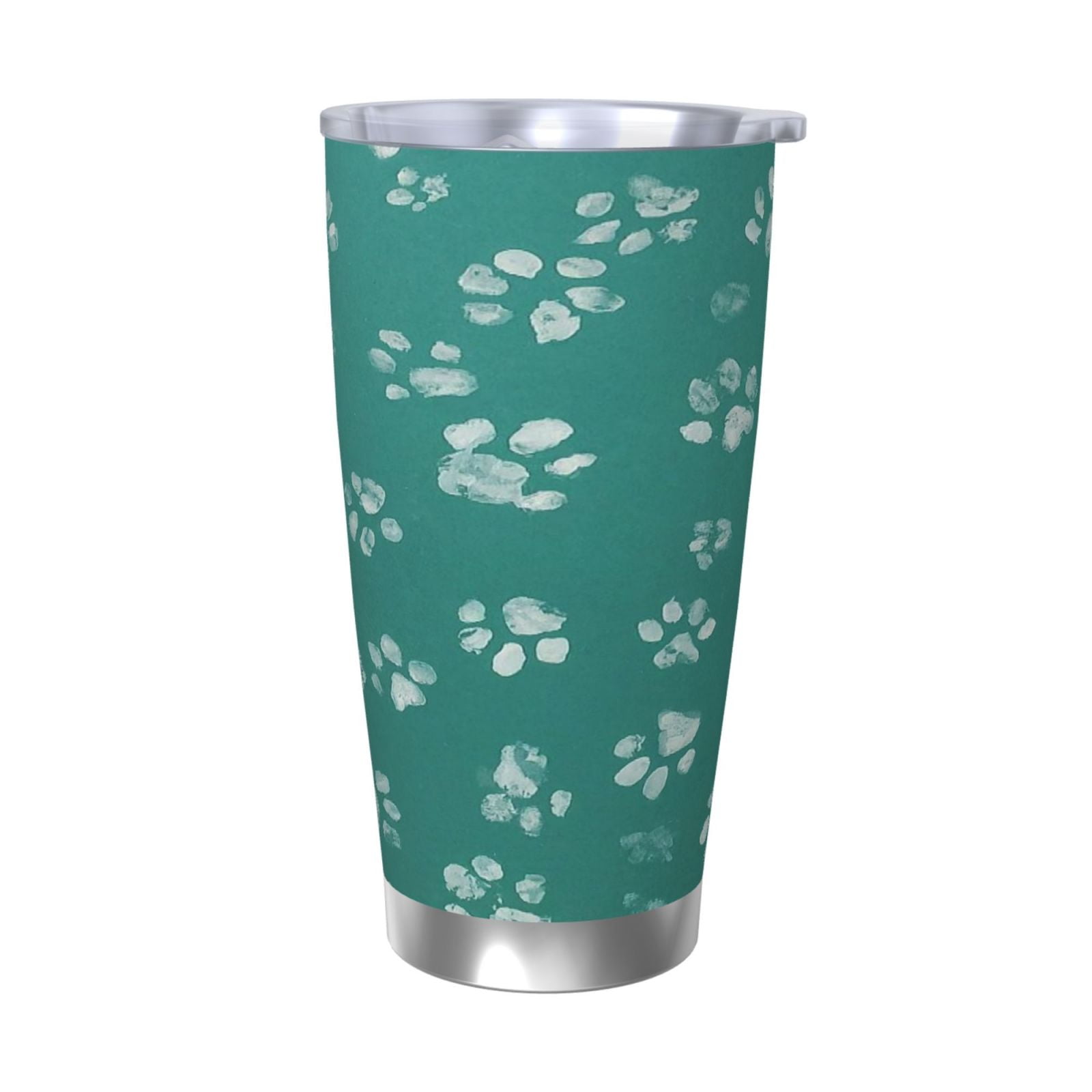 Gaeub teal green paw Print 20-Ounce Stainless Steel Car Cup,Tumblers ...