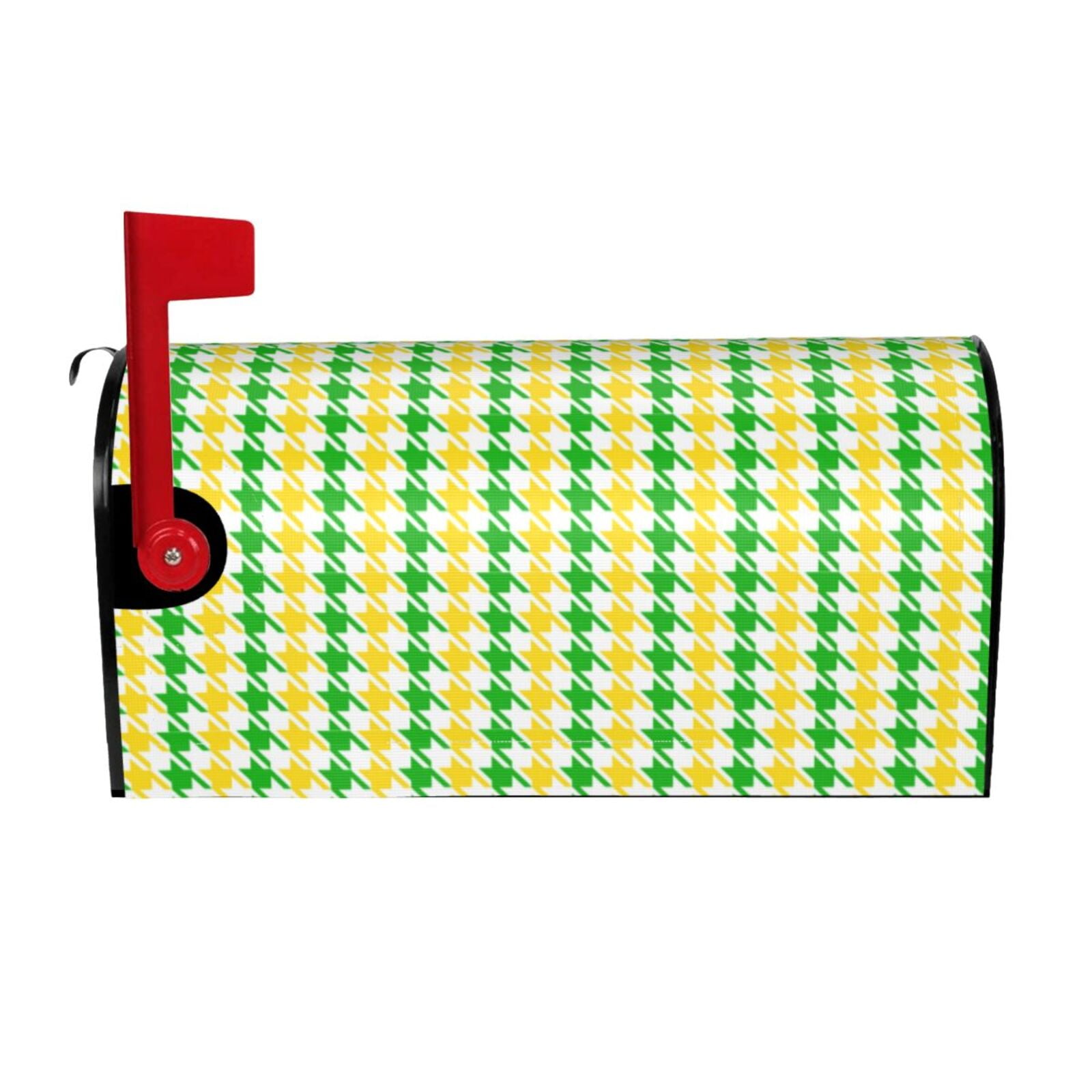Gaeub yellow and green houndstooth Print Mailbox Covers Magnetic ...
