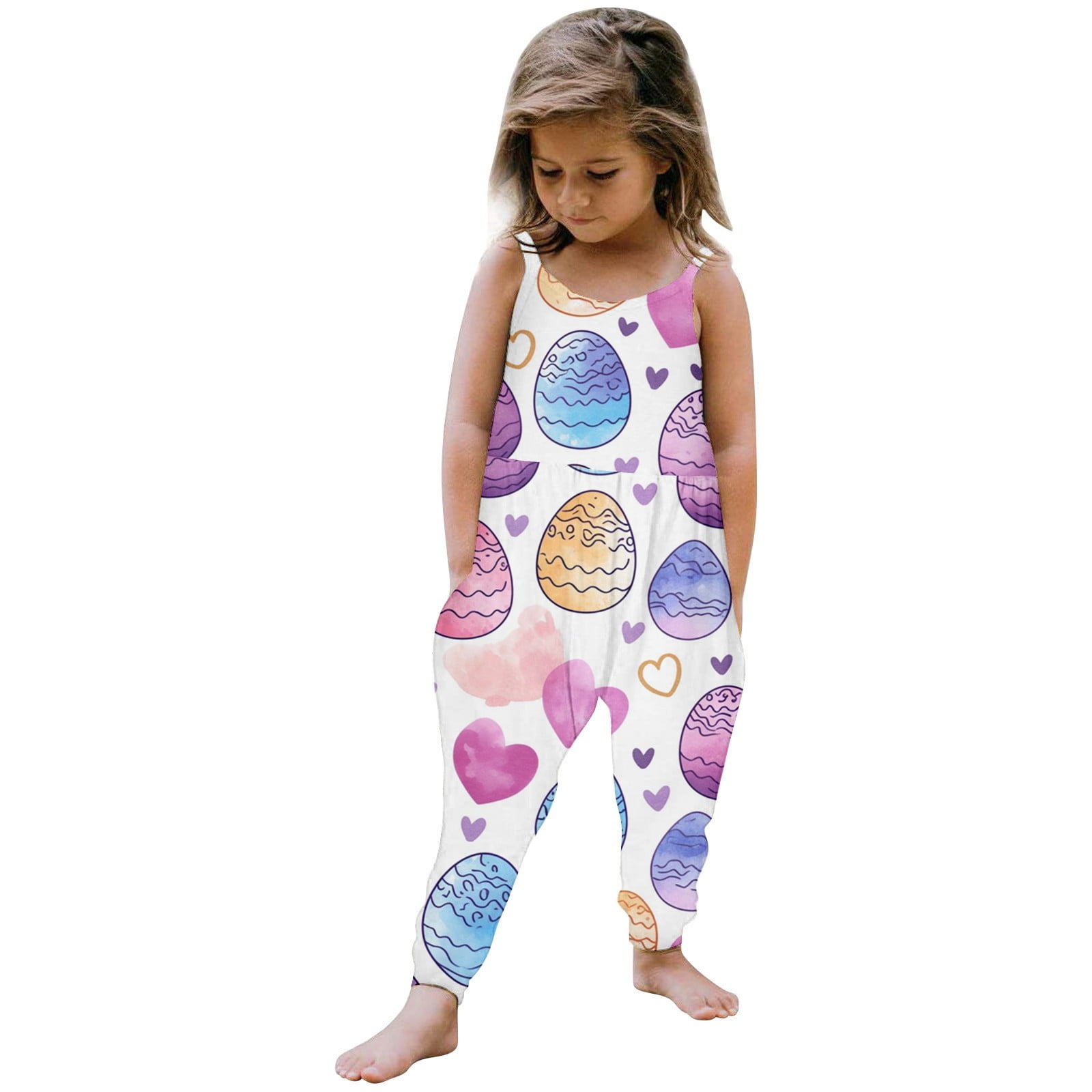 Gaexia Easter Bunny Pajama Set for Girls Playful Hare Style Overalls ...