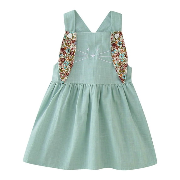 Gaexia Easter Bunny Print Toddler Girl Dress Sleeveless Casual Play ...
