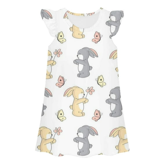 Gaexia Easter Print Gown Dress for Girls Kids Toddler Casual Cute Party ...