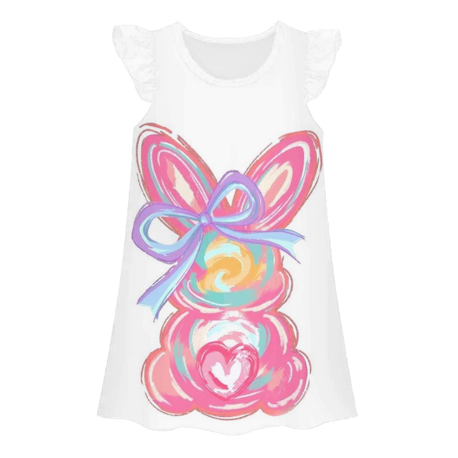 Gaexia Easter Print Gown Dress for Girls Toddler Kids Casual Cute Party ...