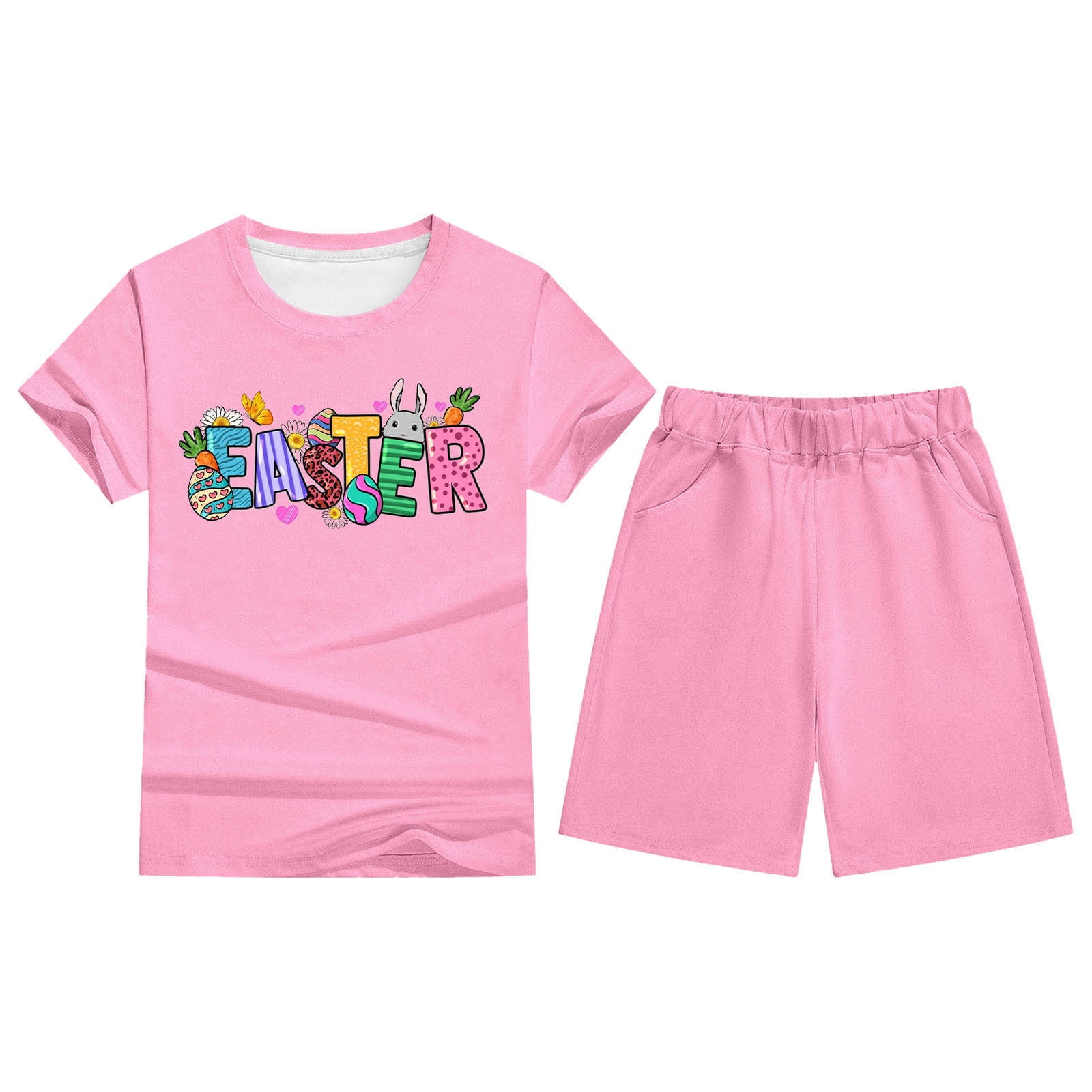 Gaexia Girls 2 Piece Outfit Summer Ruffles Shorts Outfits Clothes ...