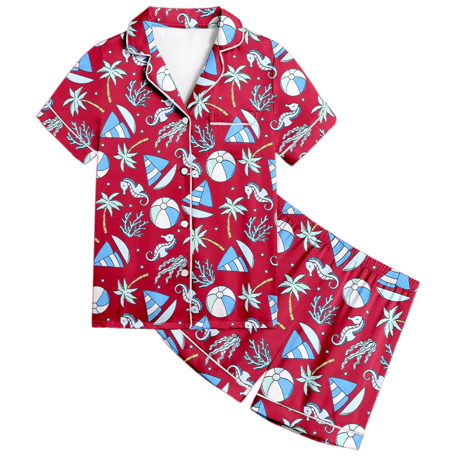 Gaexia Girls Bow Pajamas 10-12 Preppy Pjs Silk Satin Button Down Pajama ...