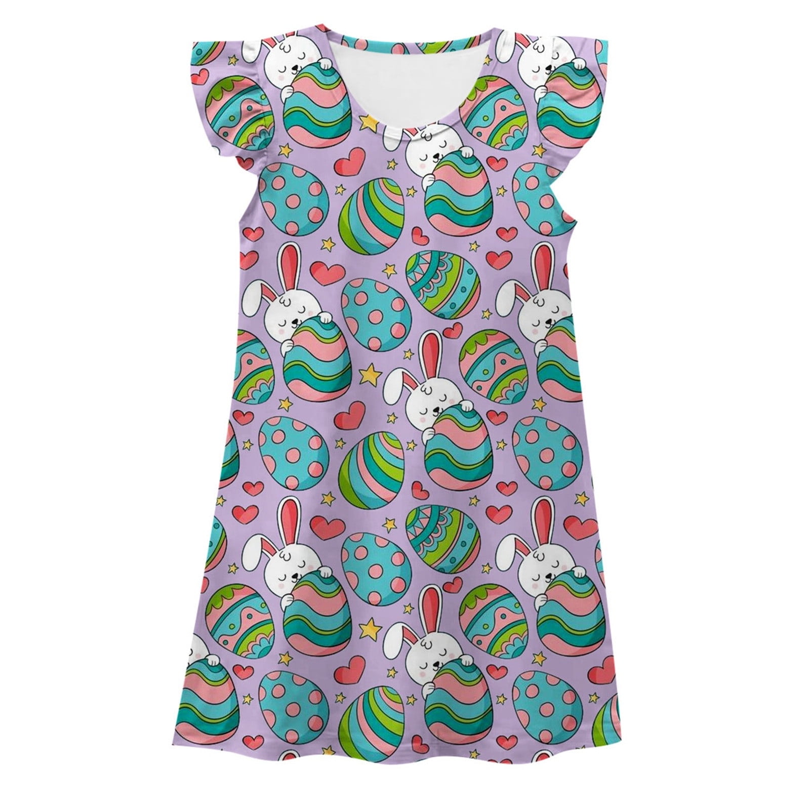 Gaexia Girls' Dresses Black Cotton Ruffle Sleeve Floral Boho Dresses ...