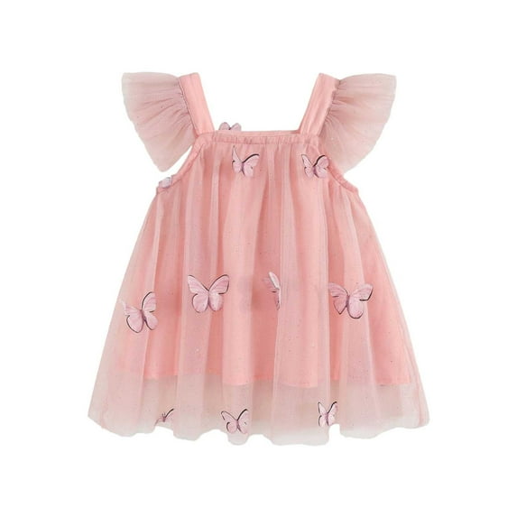 Gaexia Girls Dresses ,Toddler Girls Fly Sleeve Holiday Party Mesh Dress ...