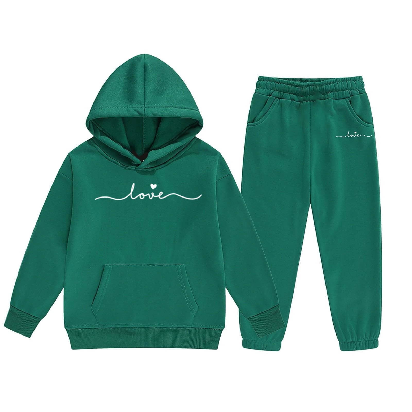 Gaexia Girls Fall Clothes ,Girls Hoodie and Joggers Set Stylish Winter ...
