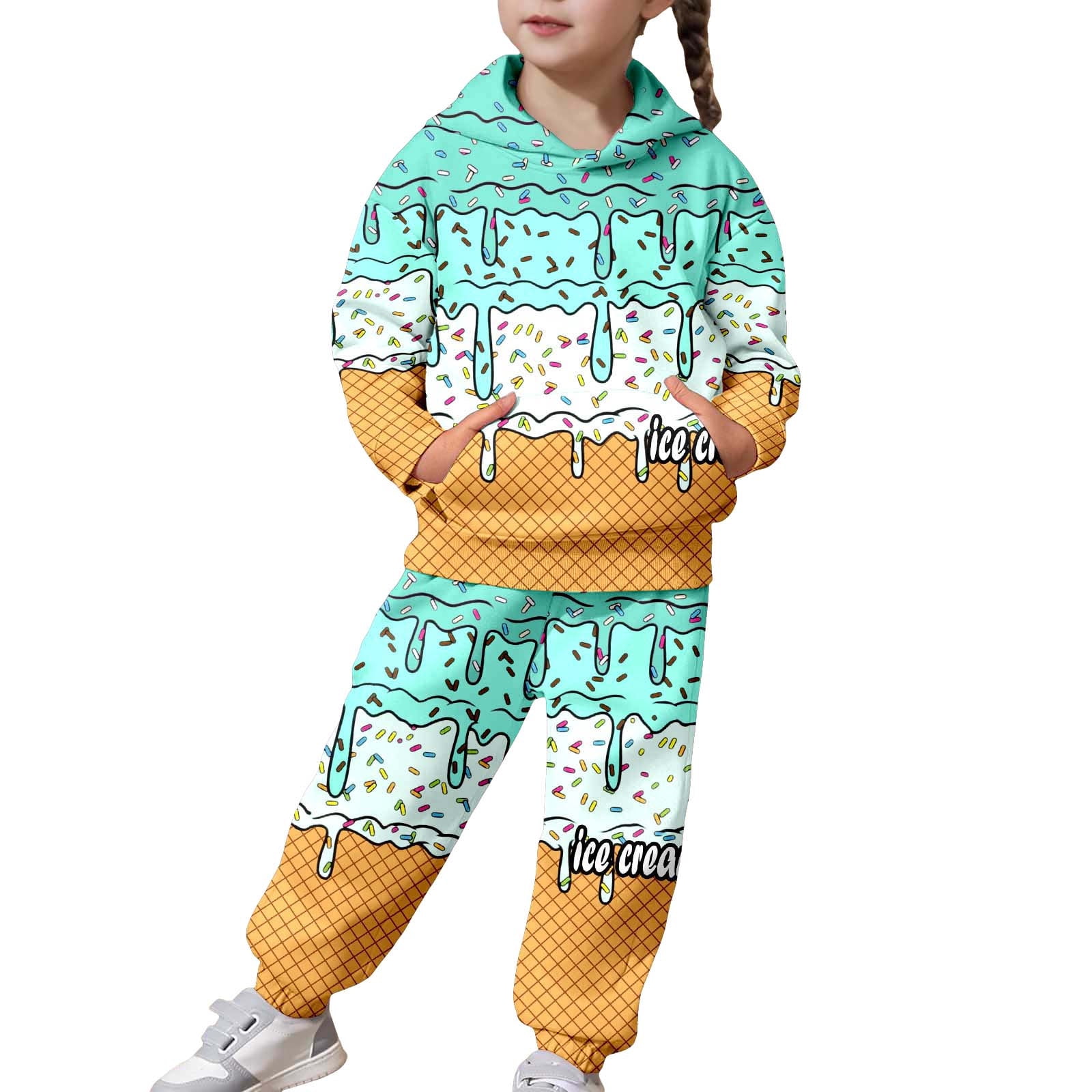 Gaexia Girls Fall Clothes Size 10-12 ,Girls Fashion Casual Print Hooded ...