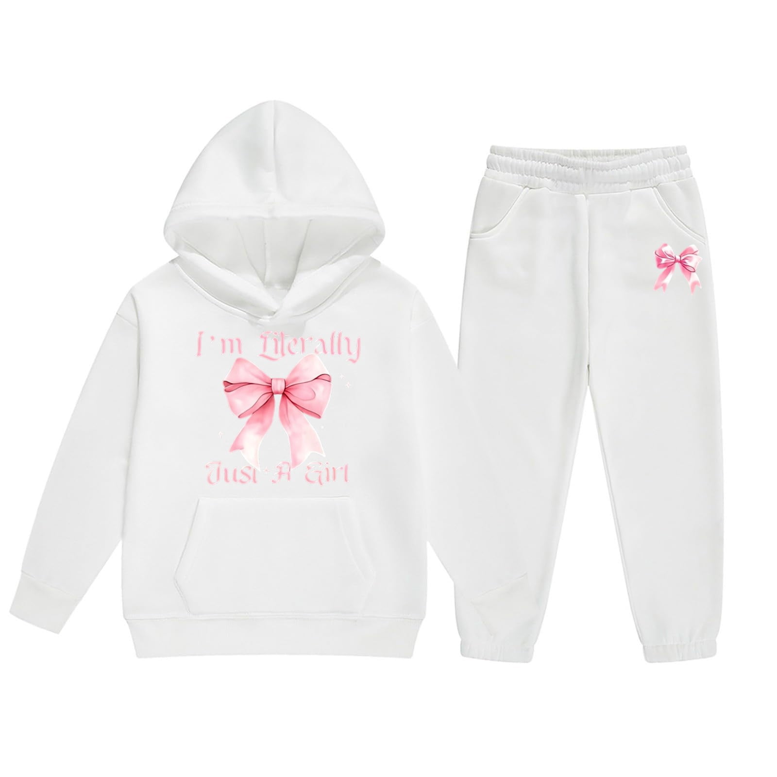 Gaexia Girls Outfits Set Winter Hoodie And Joggers Comfy Casual Kids ...