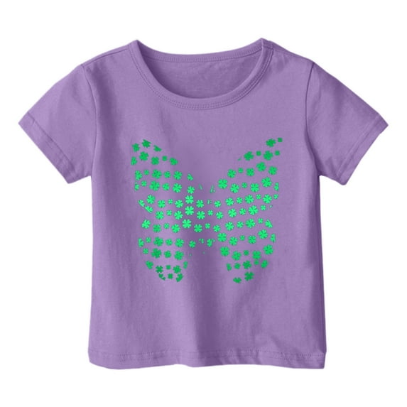 Gaexia Girls Shamrock Shirts Shamrock Graphic Short Spring Summer Tee ...