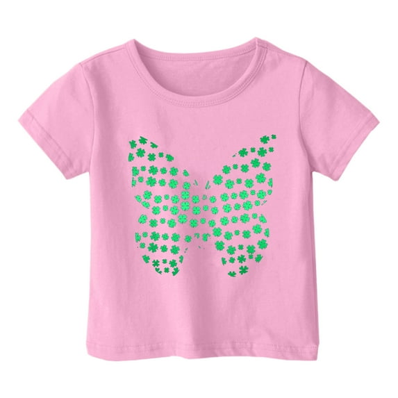 Gaexia Girls Shamrock Shirts Shamrock Graphic Short Spring Summer Tee ...