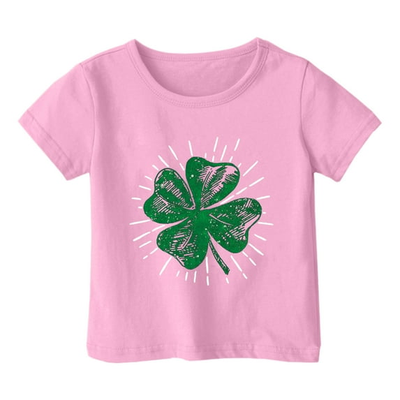 Gaexia Girls Shamrock Shirts Shamrock Graphic Short Spring Summer Tee ...
