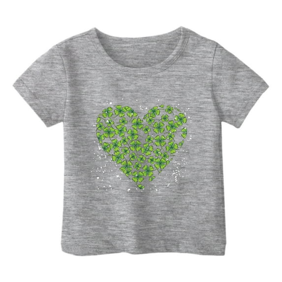 Gaexia Girls Shamrock Shirts Shamrock Graphic Short Spring Summer Tee ...