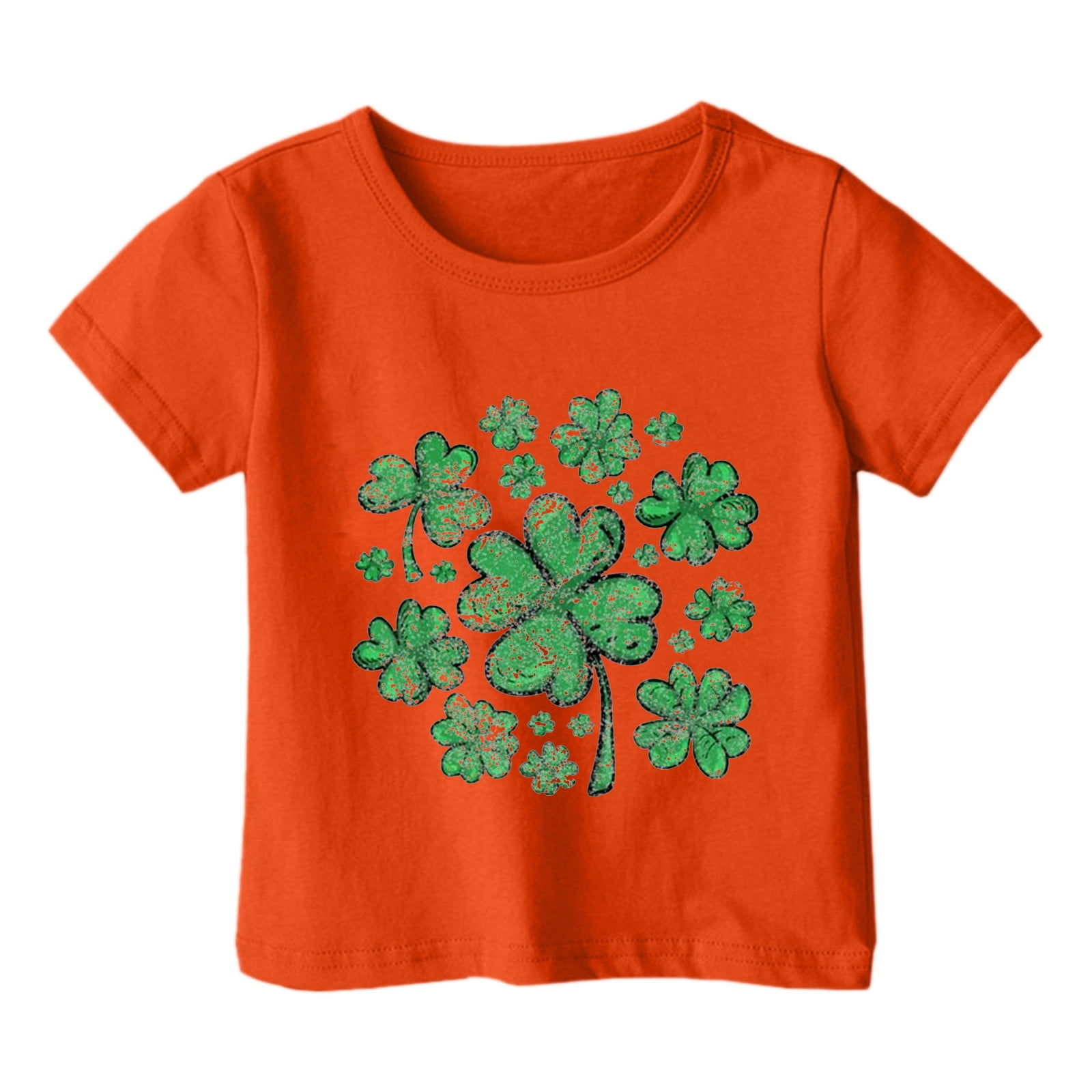 Gaexia Girls St. Patrick's Day Shirts Funny Irish Clover Pattys Short ...