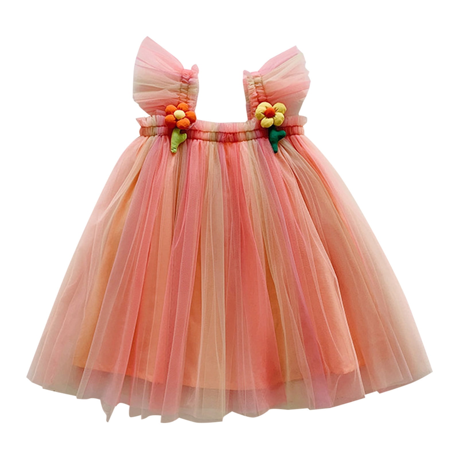 Gaexia Girls Summer Dresses Size 8 Flying Cap Sleeve Holiday Dress High ...