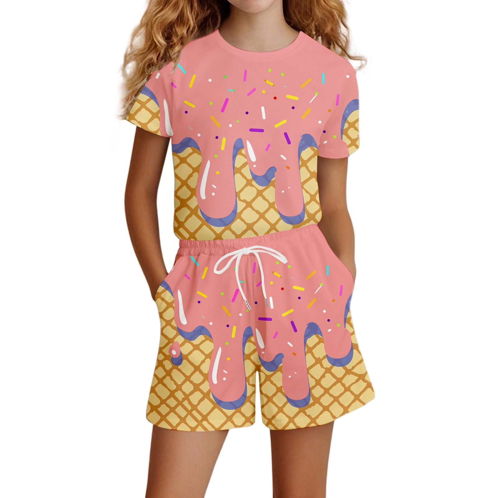 Gaexia Girls Summer Outfits Size 14-16 Ruffles Sleeveless Top Clothes ...