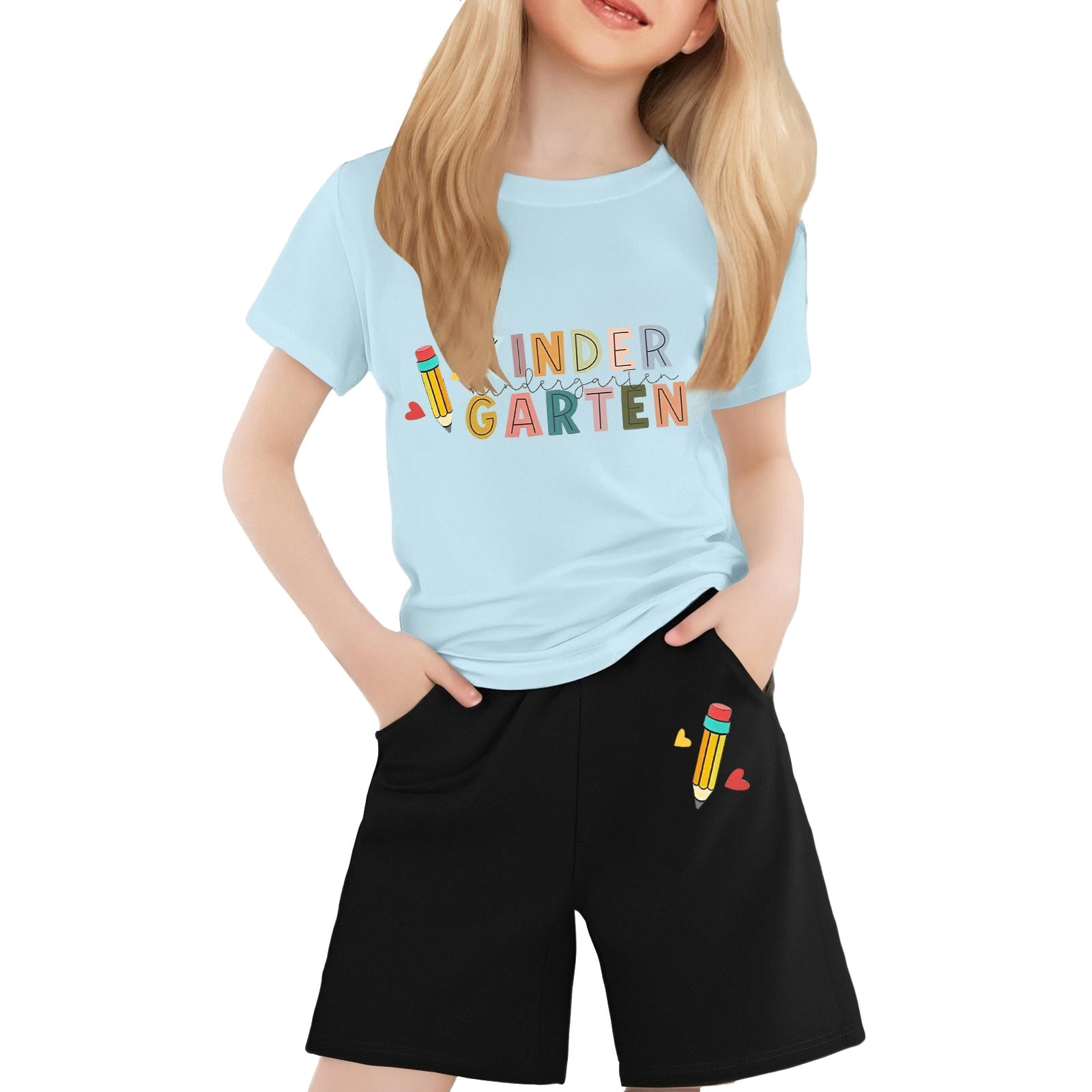 Gaexia Girls Summer Outfits Size 8 Solid Color Shorts Outfits Clothes ...