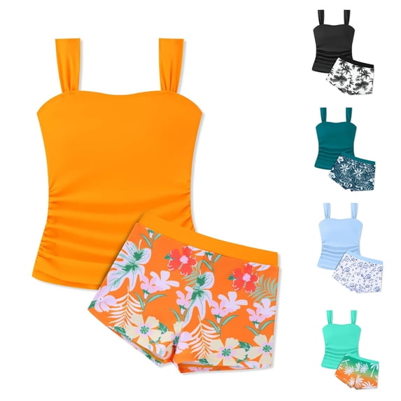 Gaexia Girls Swimsuit 2 Piece Sporty Adjustable Straps Modest Bikini ...