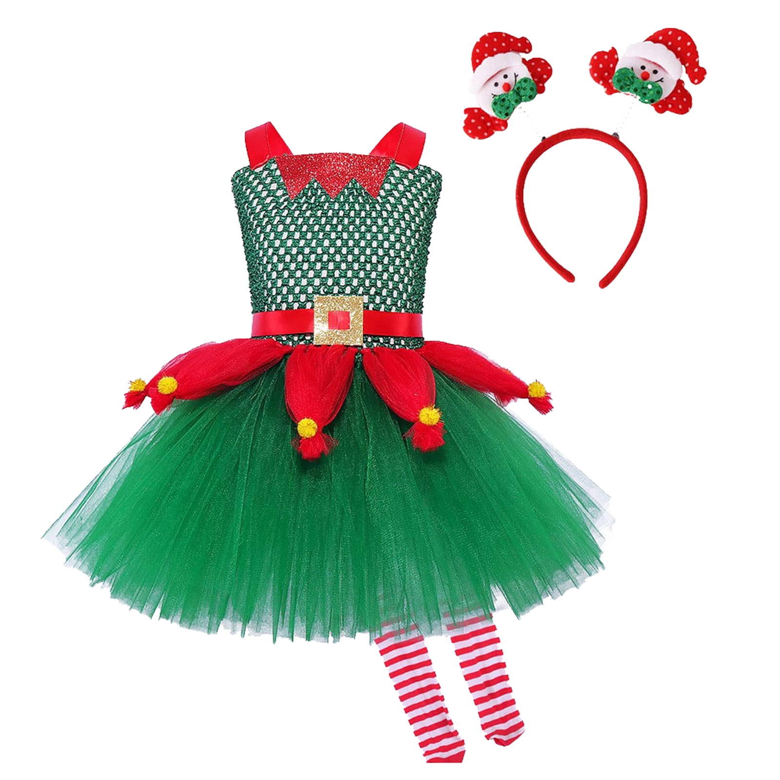 Gaexia Kids Christmas Outfits,Child Girls Tulle Pageant Dress Christmas ...