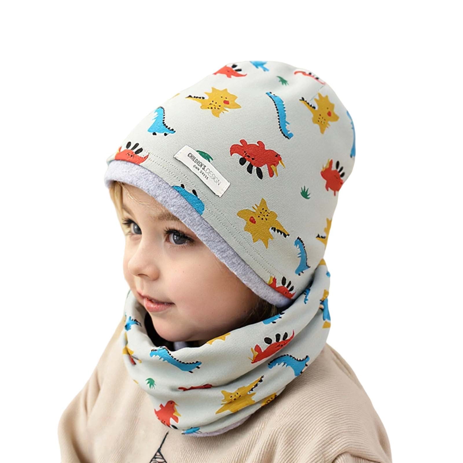 Gaexia Beanie,Winter Hat and Neck Warmer Set for Kids Cozy Double Layer ...