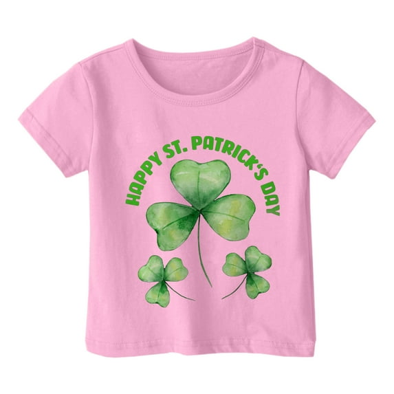 Gaexia Shamrock Shirts for Girl Boys Clover Shamrock Short Spring ...
