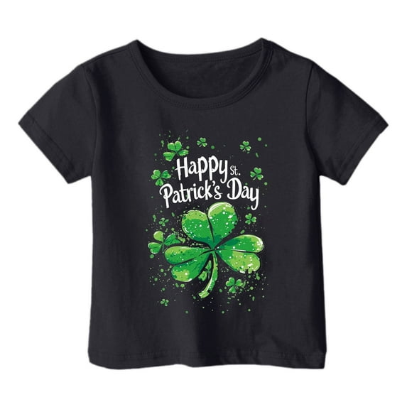 Gaexia Shamrock Shirts for Girl Boys Irish Shamrock Short Summer Shirt ...