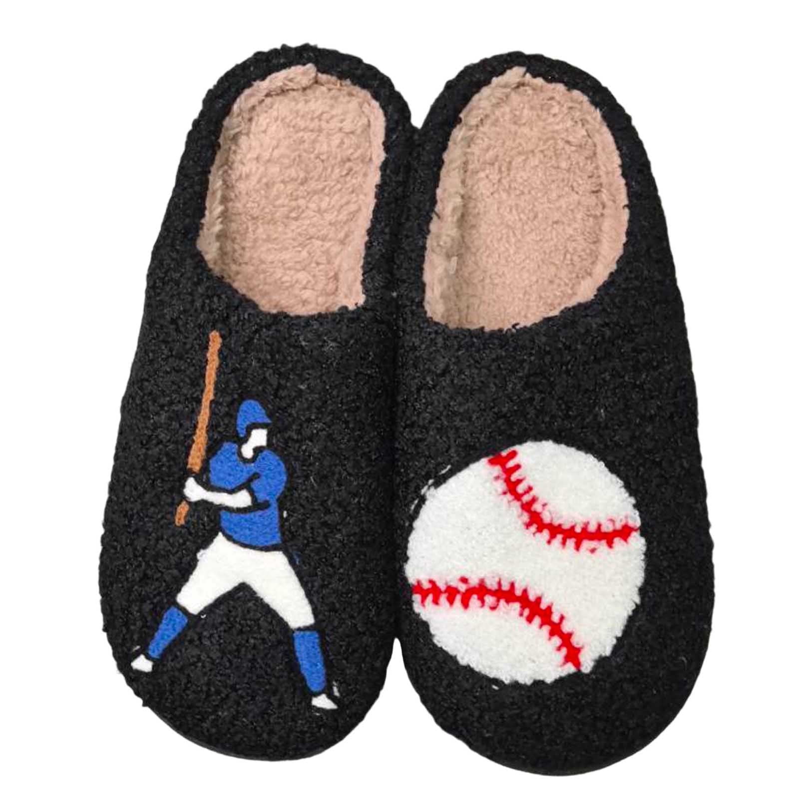 Gaexia Slippers for Women Indoor,Cozy Slippers With Baseball Embroidery ...