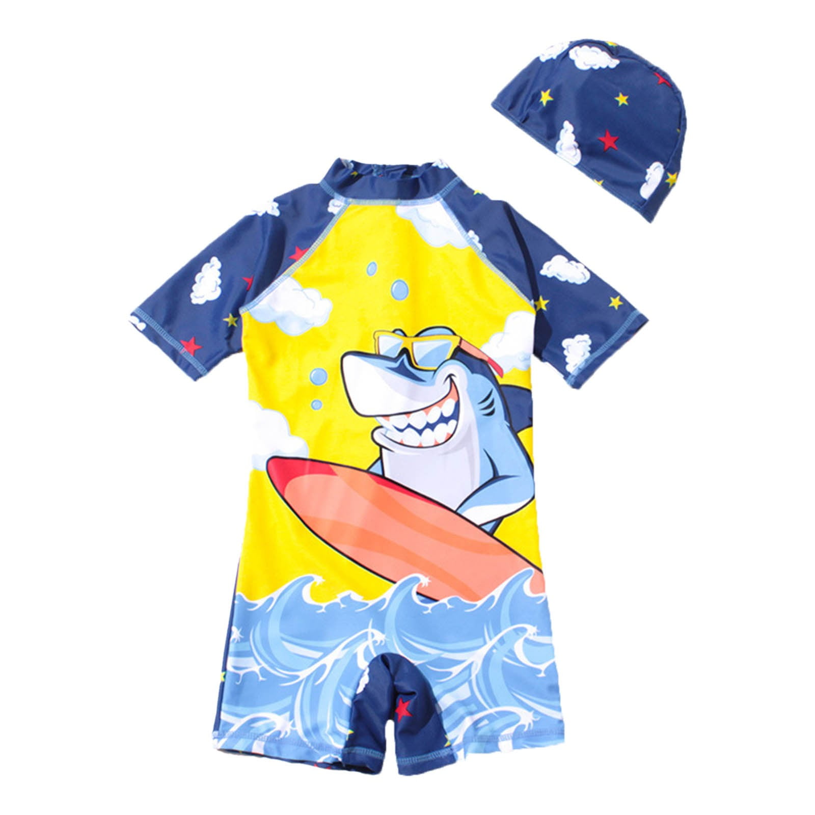 Gaexia Toddler Boys Swim Suit Rash Guard Dolphin Print Long Sleeve Swim ...