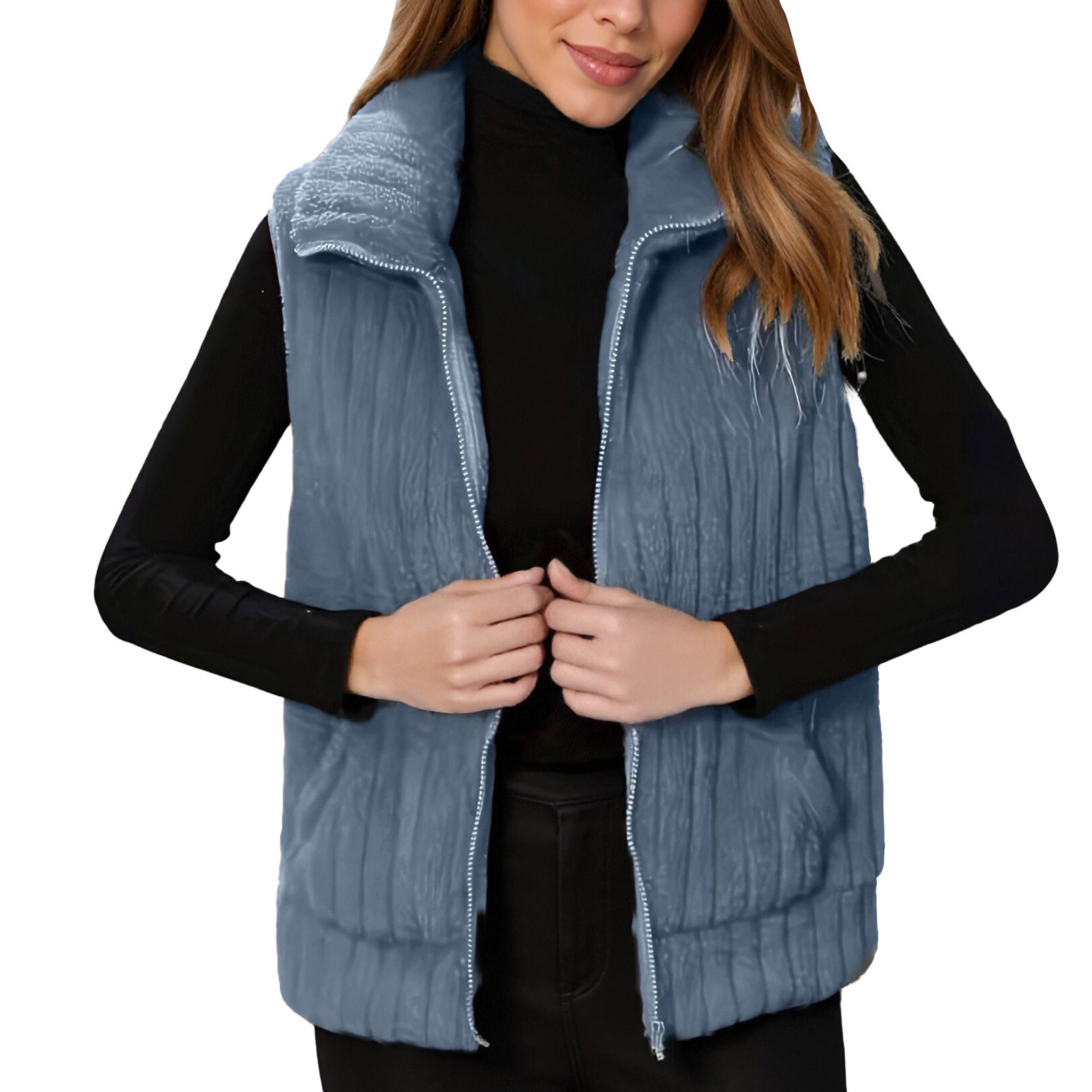 Gaexia Vest for Women Long,Plaid Vest Open Front Cardigan Winter ...