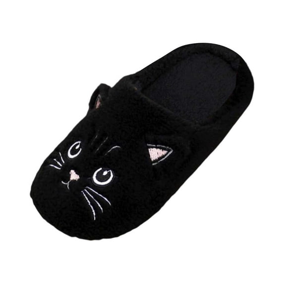 Gaexia Women's Fuzzy Cat Print Slippers Cozy Comfortable Indoor Slides ...