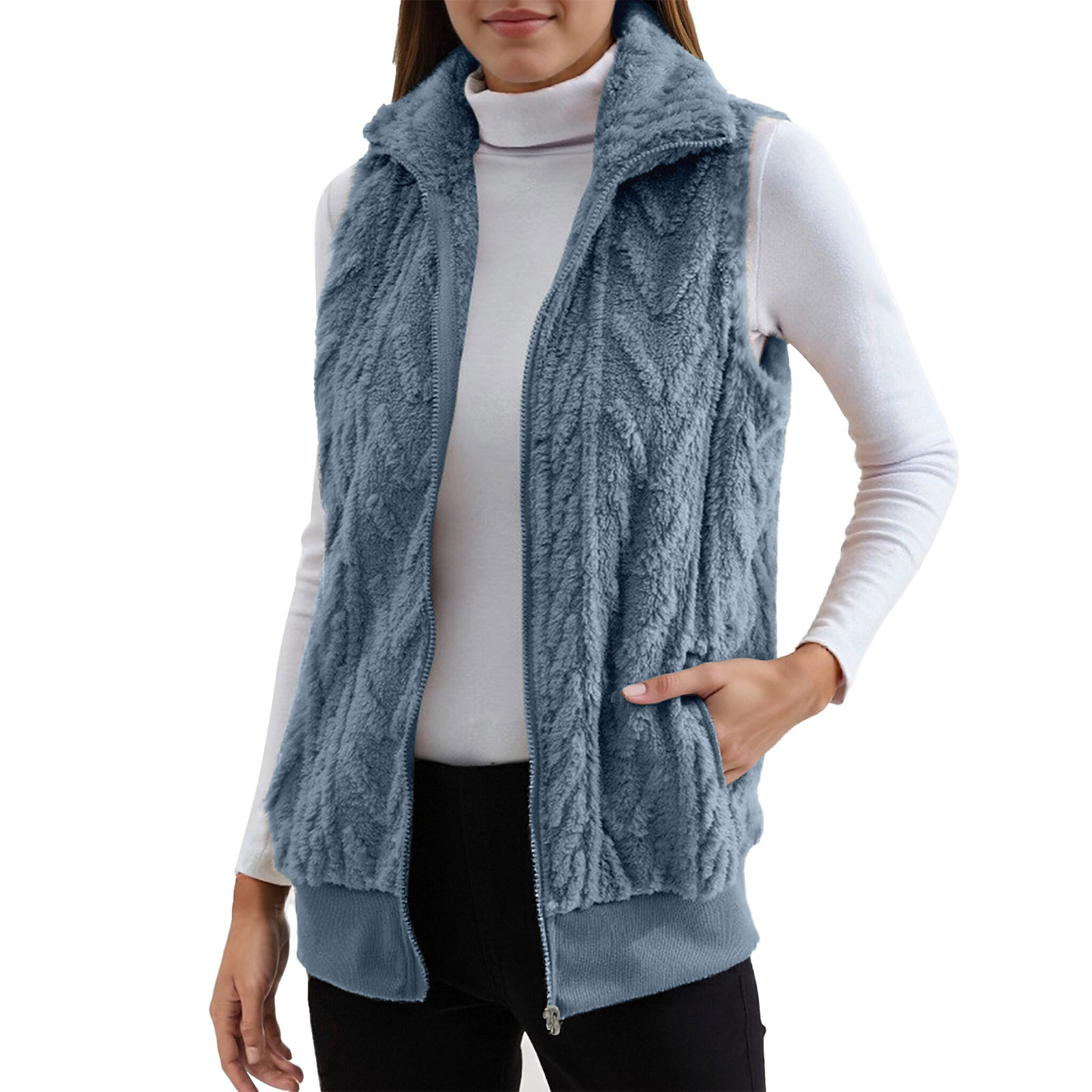 Gaexia Womens Vest Jacket,Women Stand Collar Vest Outerwear Sleeveless ...